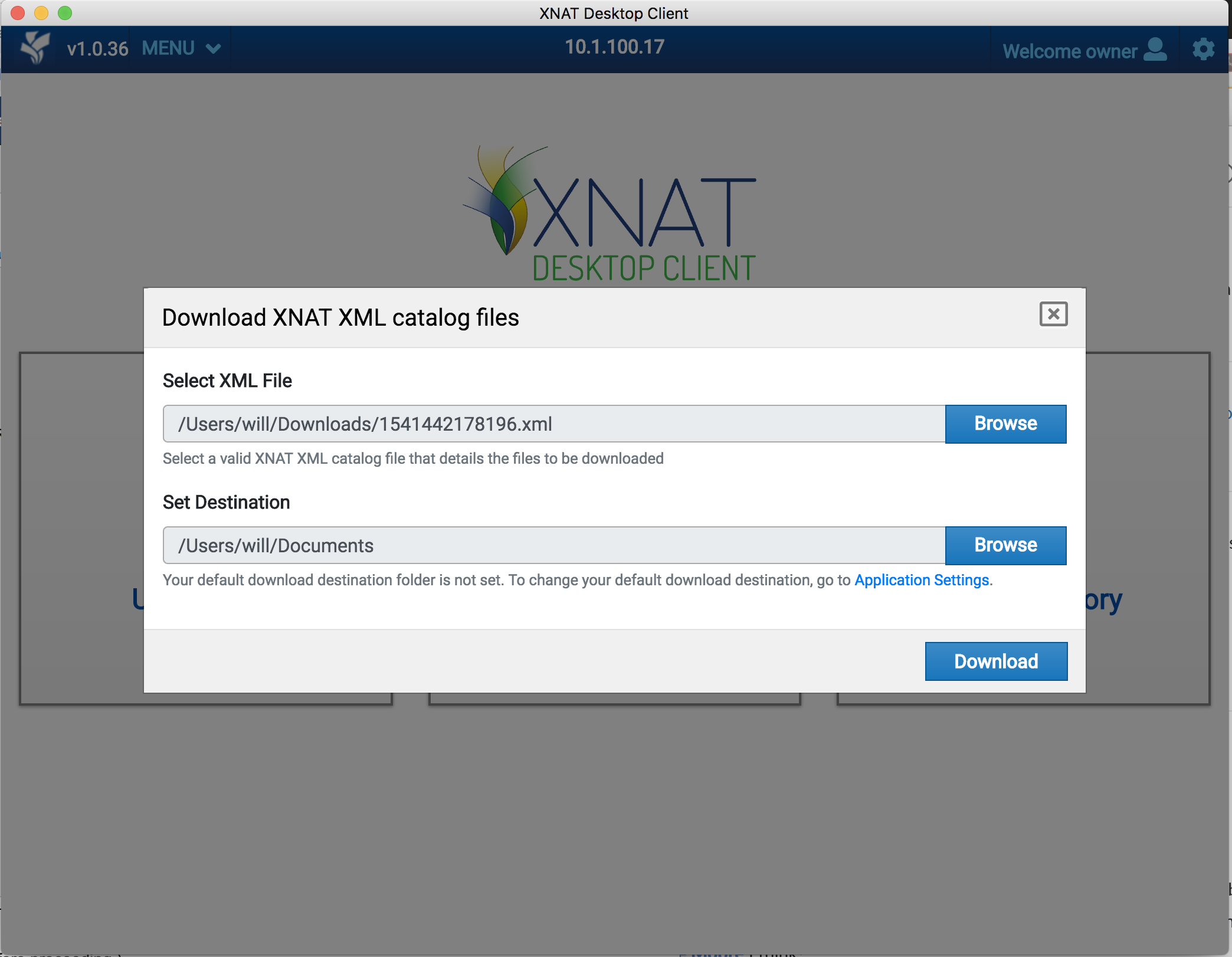 Downloading Image Sessions